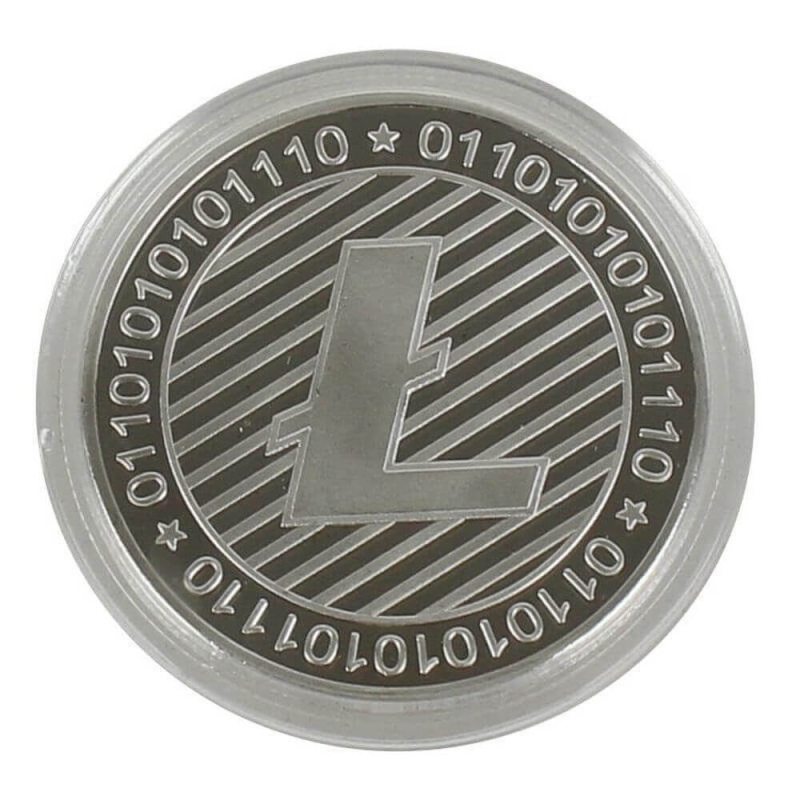 Litecoin (LTC) commemorative coin made of metal in silver (real silve